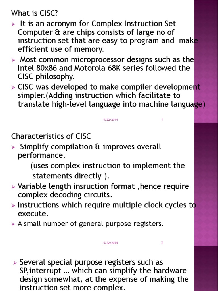 Risc Vs Cisc | PDF | Instruction Set | Central Processing Unit
