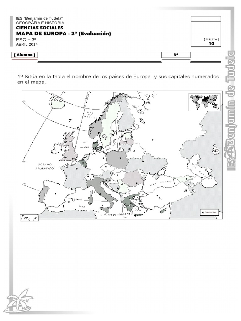 Mapa de Europa: Países y Capitales | PDF | Viajes y turismo