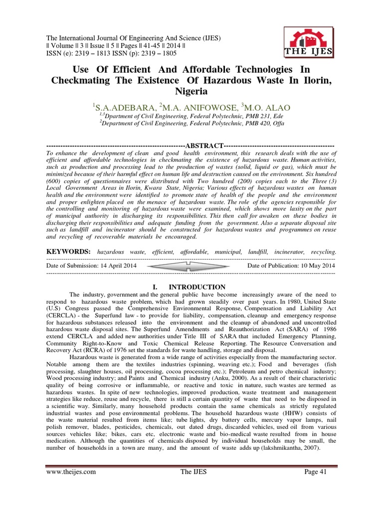 Use of Efficient and Affordable Technologies in Checkmating The ...