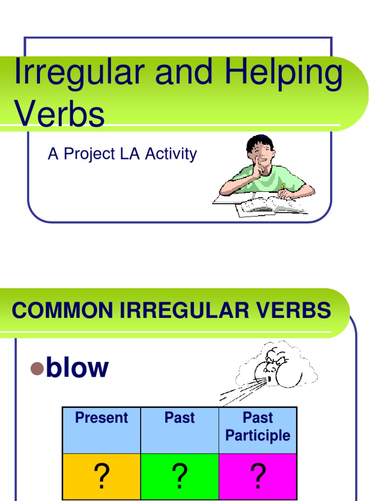 Irregular and Helping Verbs: A Project LA Activity | PDF | Onomastics ...