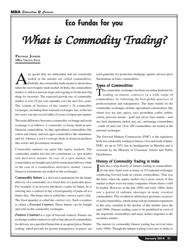 What Is Commodity Trading | PDF | Commodity Markets | Futures Contract
