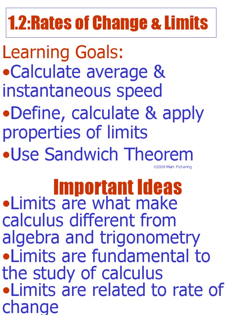 Rates of Change and Limits Overview | PDF | Calculus | Polynomial
