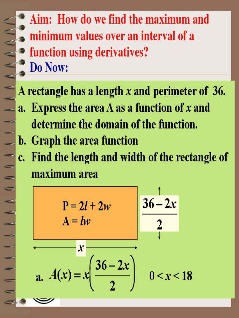 Do Now:: Aim: How Do We Find The Maximum and Minimum Values Over An ...