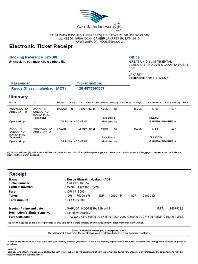 Your Electronic Ticket Receipt | PDF | Dangerous Goods | Transport