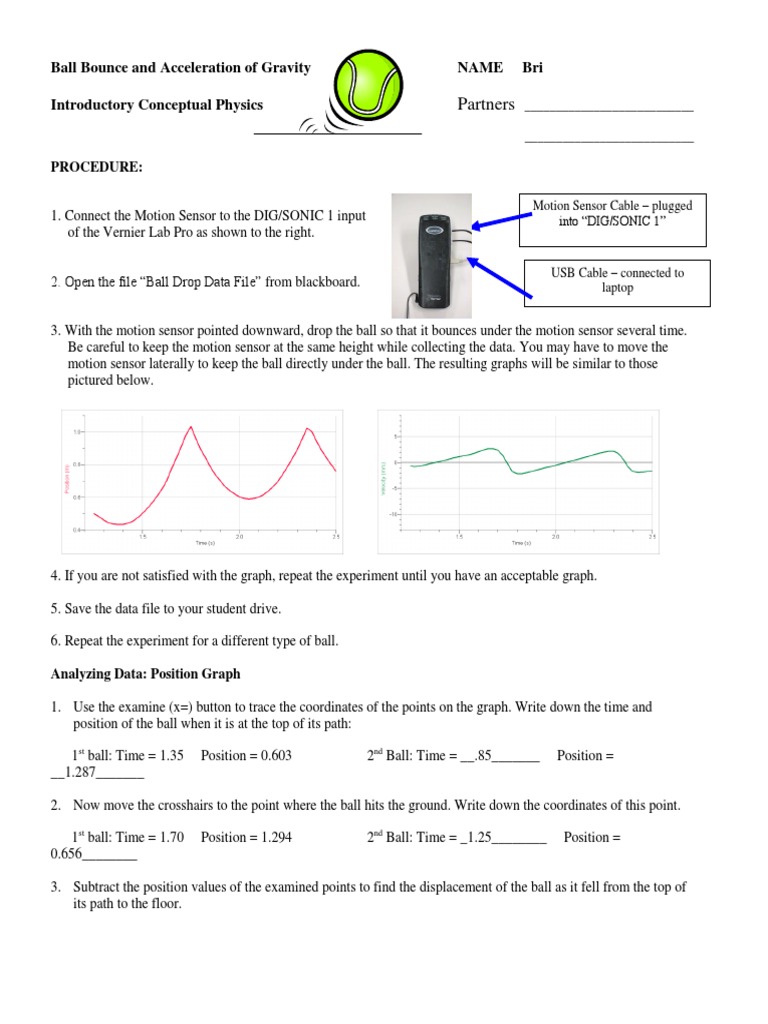 Ball Bounce - Lab Pros | PDF | Classical Mechanics | Mechanics