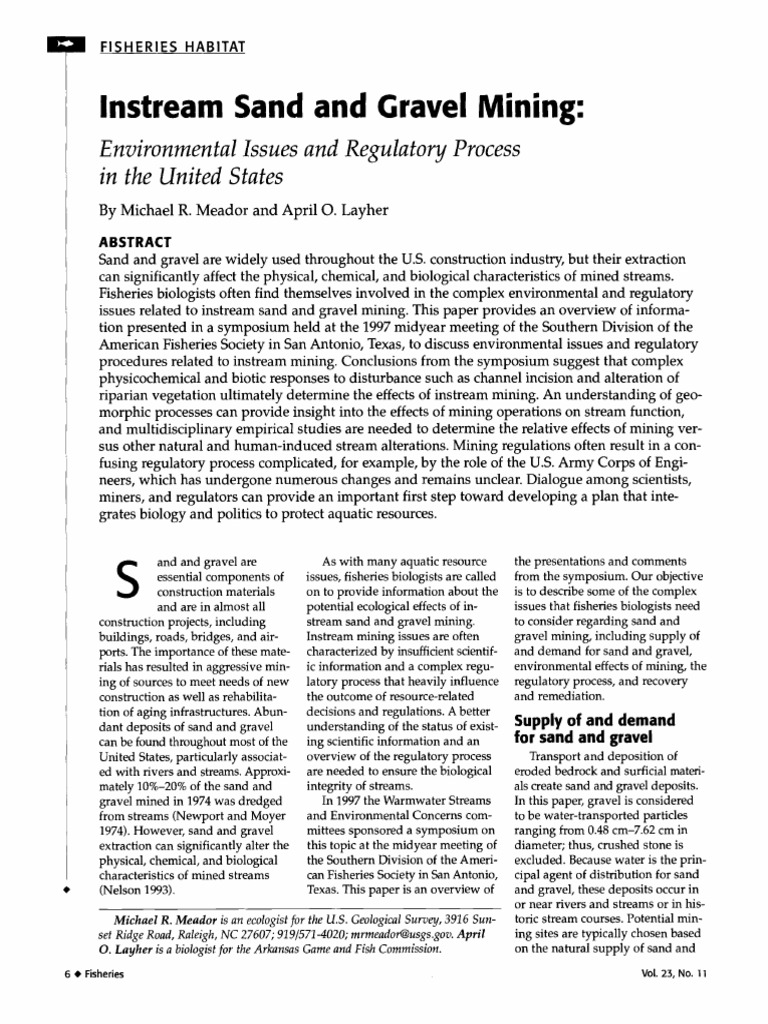 Meador, Layher - Unknown - Instream Sand and Gravel Mining ...