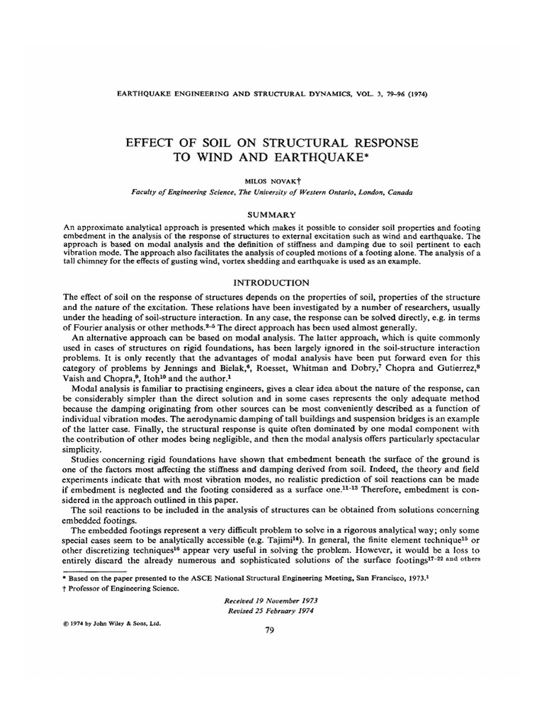 Effect of Soil On Structural Response To Wind and Earthquake | PDF ...