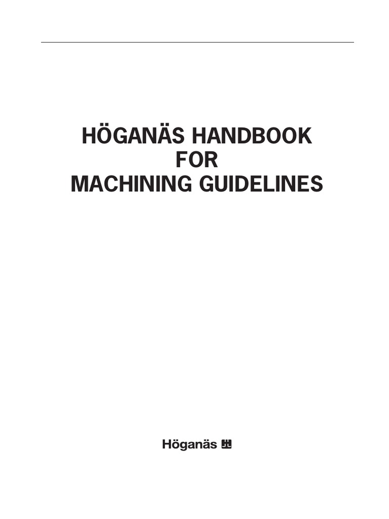 Handbook For Machining Guidelines | PDF | Wear | Sintering