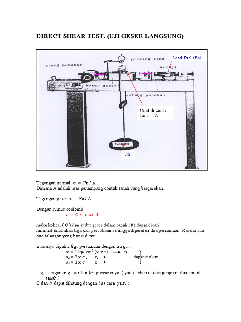 Direct Shear Test Methods & Analysis | PDF