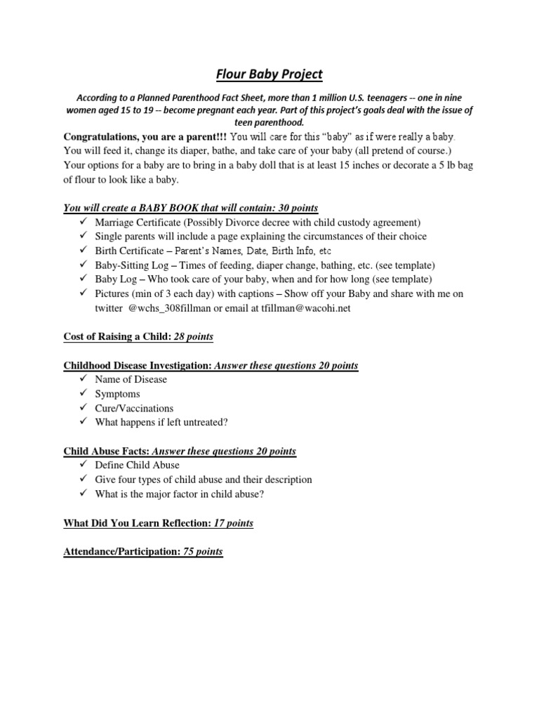 Flour Baby Project | PDF | Babysitting | Human Development