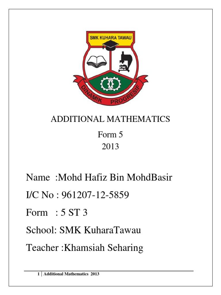 Additional Mathematics | PDF | Statistics | Variance