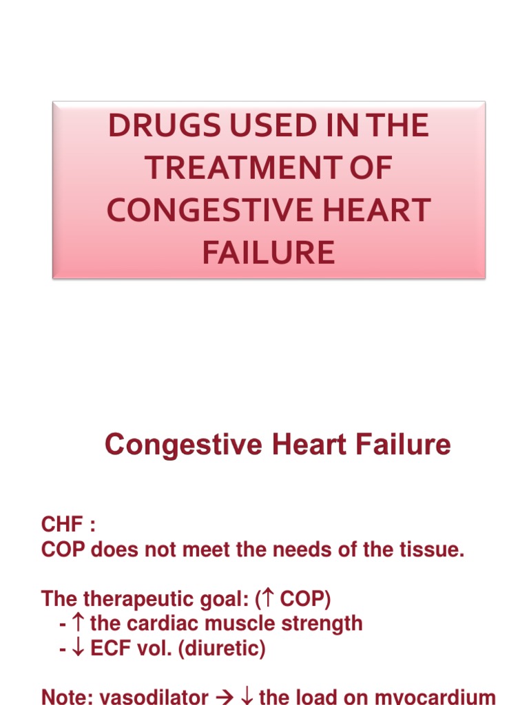 Drugs Used in The Treatment of Congestive Heart Failure | PDF | Heart ...