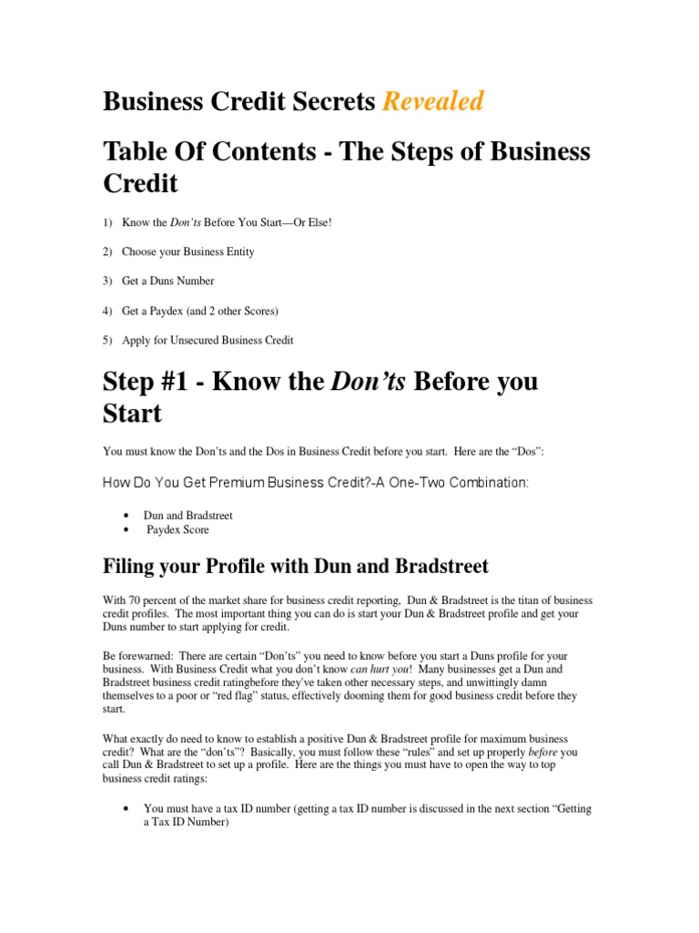 Essential Steps for Business Credit | PDF | Limited Liability Company ...