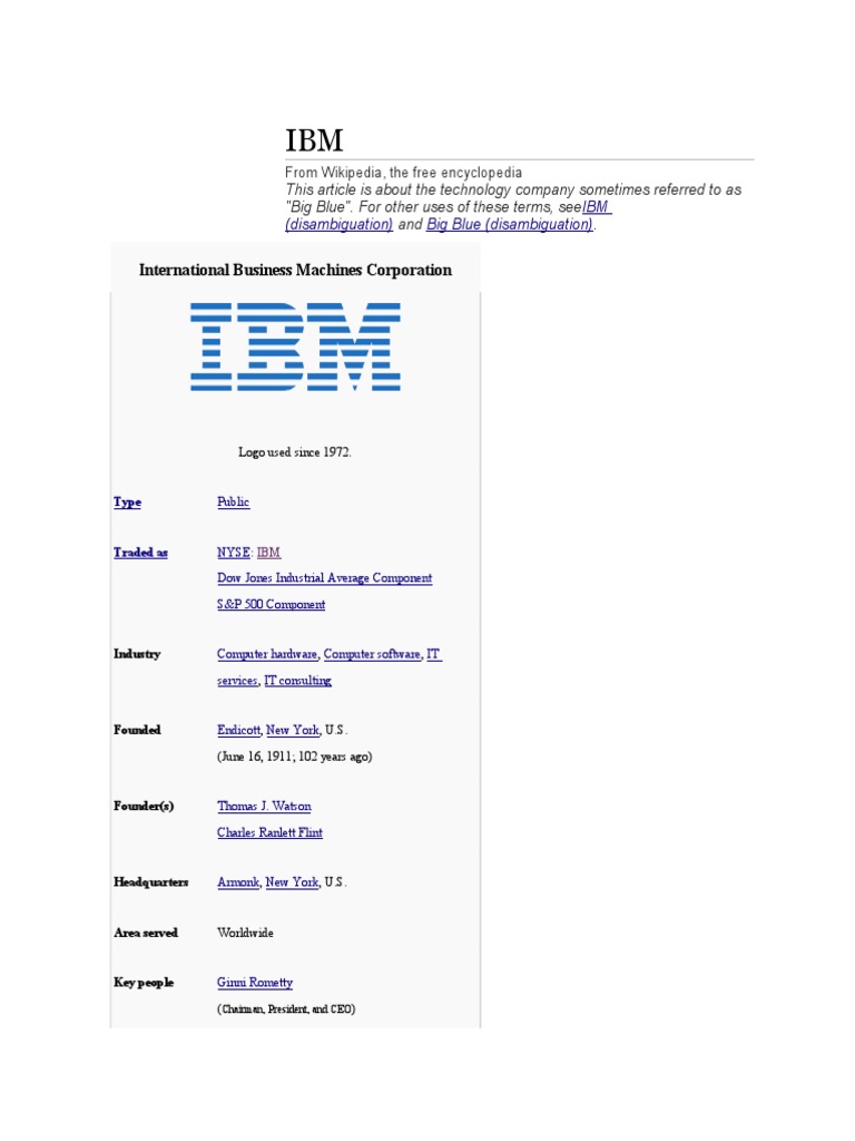 International Business Machines Corporation: From Wikipedia, The Free ...