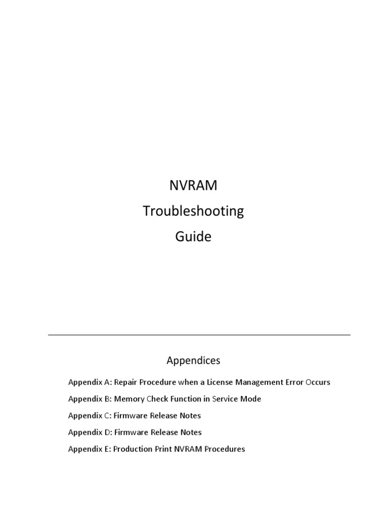 Konica Minolta NVRAM Resetting | PDF | Troubleshooting | Computer Data ...