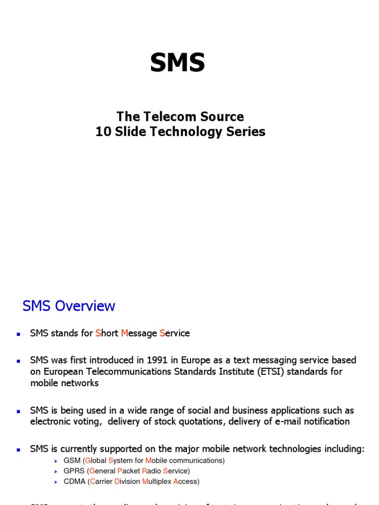An In-Depth Overview of Short Message Service (SMS) Technology ...