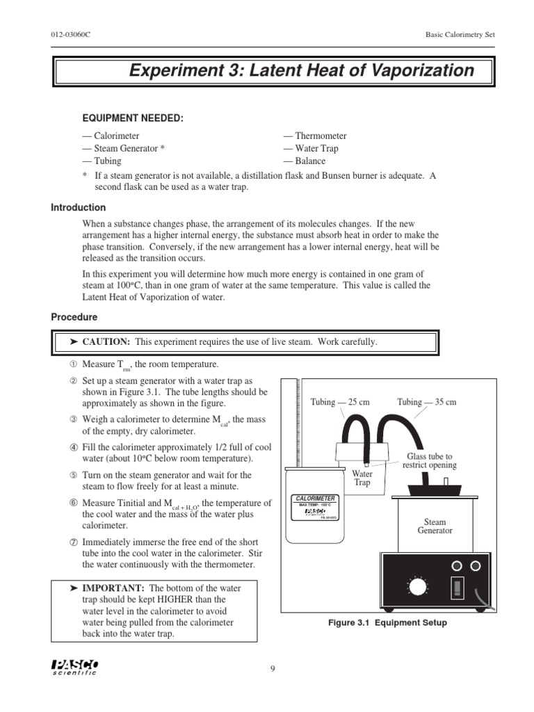 Latent Heat of Vaporization Experiment | PDF | Latent Heat | Heat