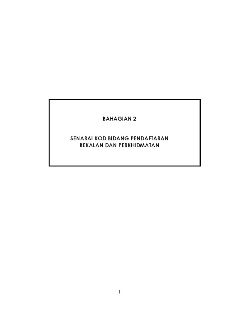 MOF - Senarai Kod Bidang | PDF