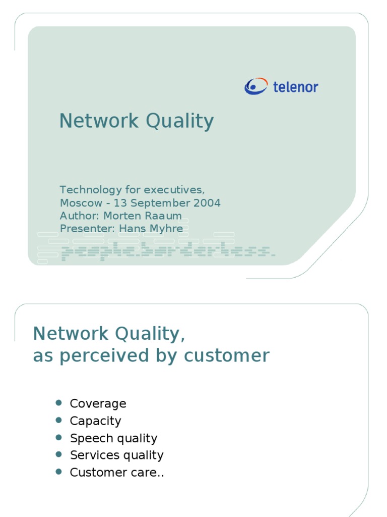 Network Quality | PDF | Wireless | Networks