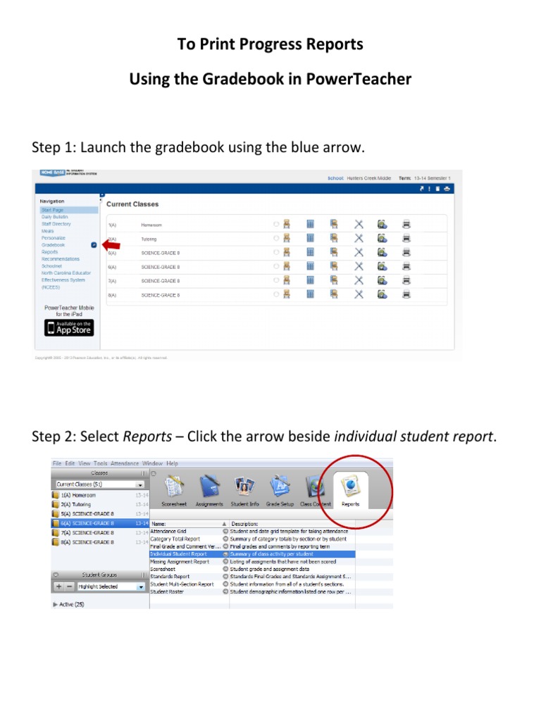 Print Progress Reports in PowerTeacher | PDF