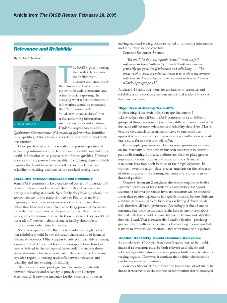 Relevance vs Reliability in Accounting | PDF | Financial Accounting ...