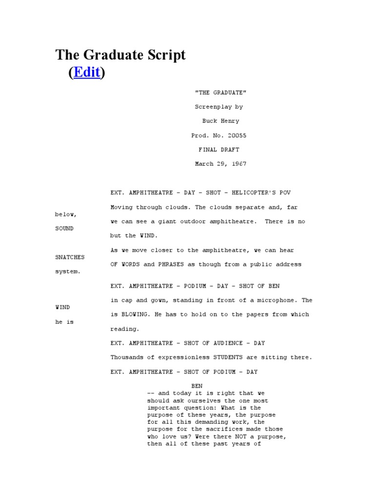 The Graduate Script
