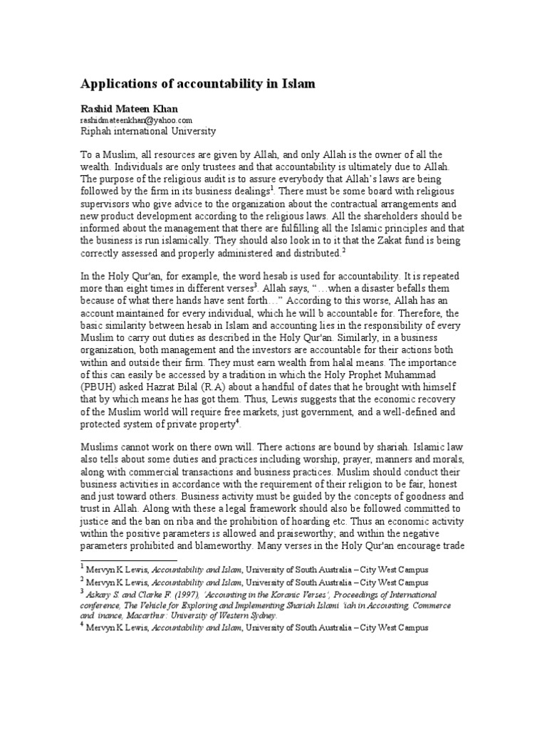 Self Accountability in Islam | PDF | Quran | Islam