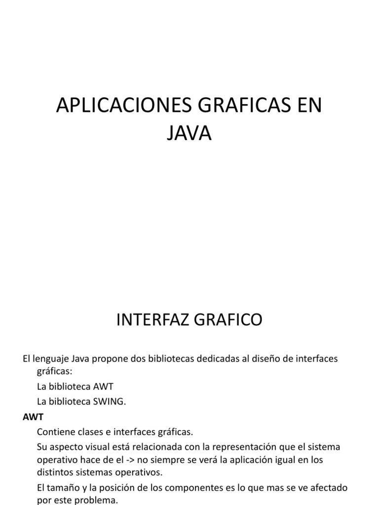 Aplicaciones Graficas en Java | PDF | Ventana (informática) | Java (lenguaje de programación)