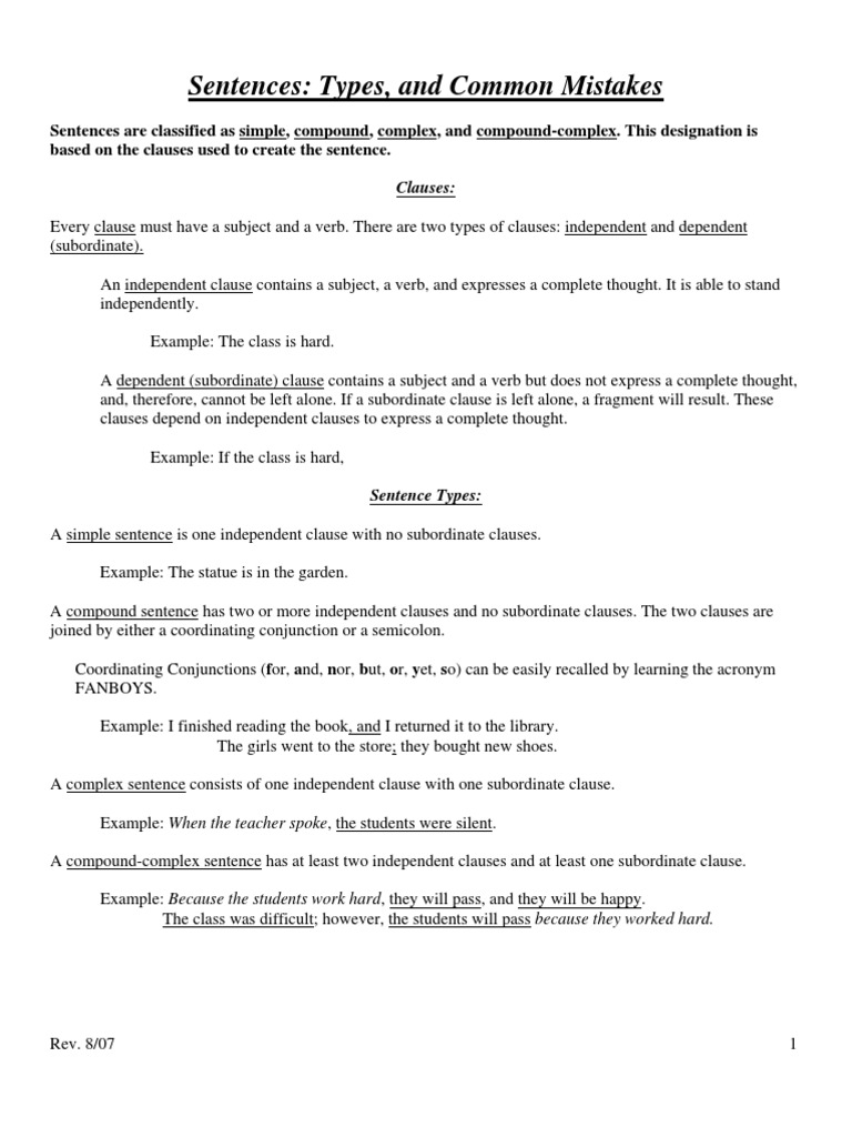 Common Sentence Errors | PDF | Linguistic Typology | Onomastics