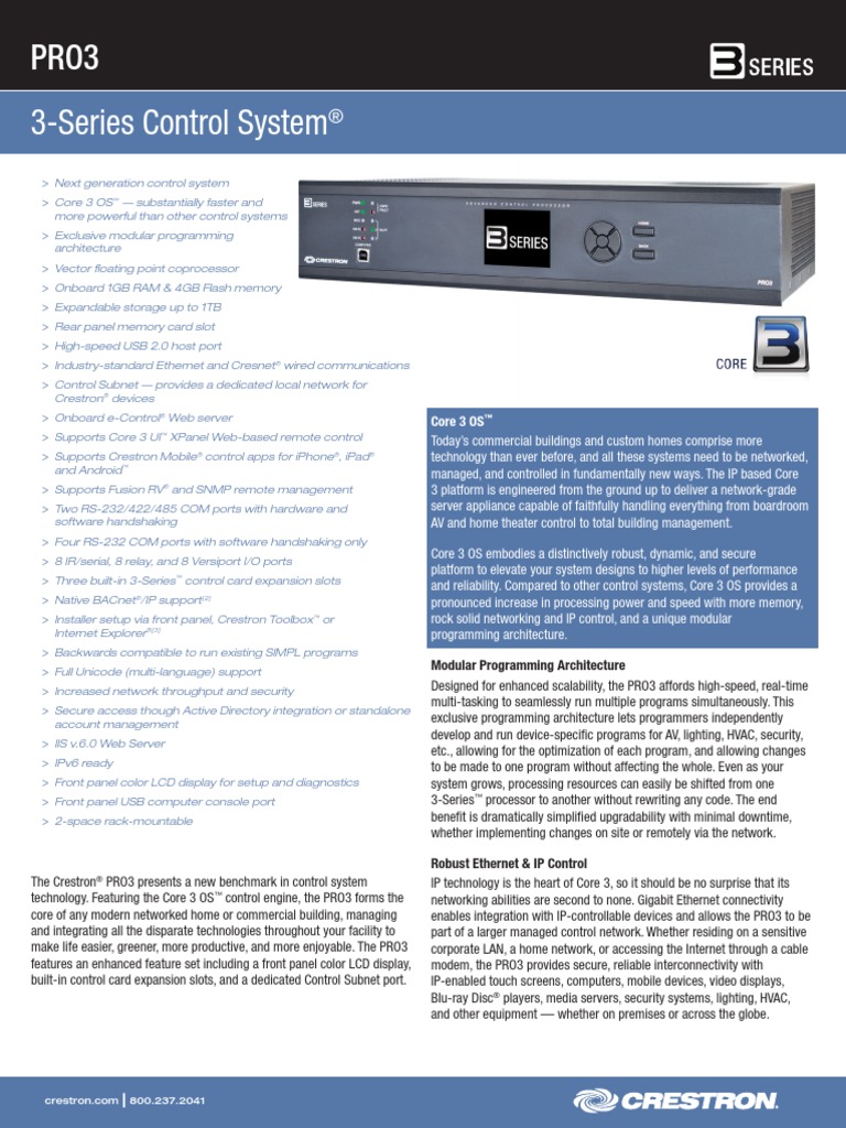 CRESTRON pro3 | Local Area Network | Ip Address
