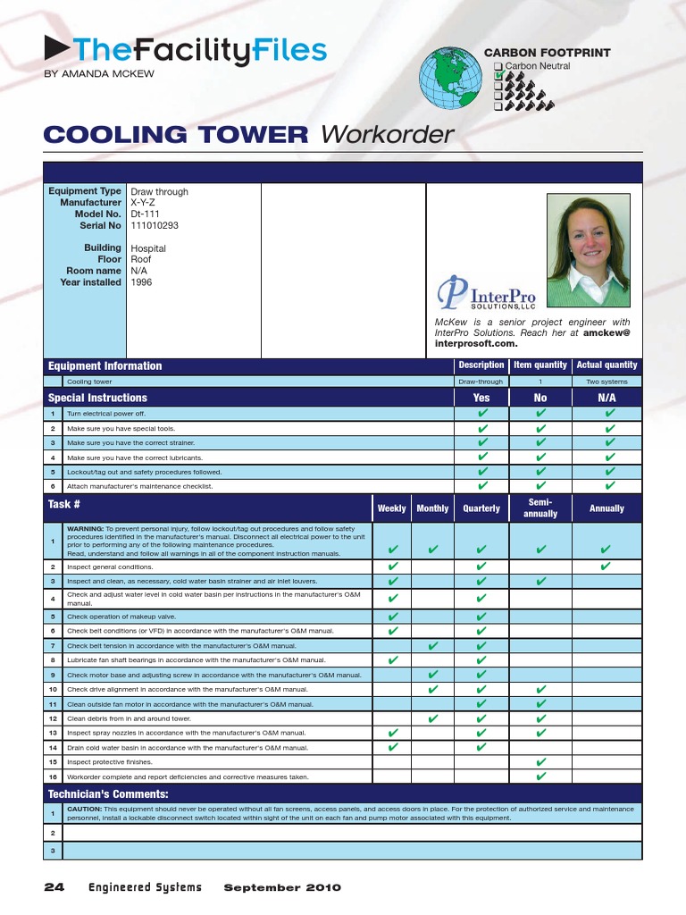 Cooling Tower Maintenance Checklist | PDF | Mechanical Engineering ...