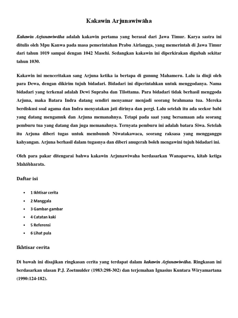 Kakawin Arjunawiwāha | PDF | Agama & Spiritualitas