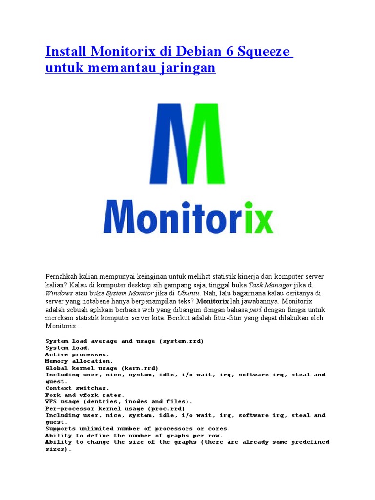 Install Monitorix Di Debian 6 Squeeze | PDF | Port (Computer Networking) | Data Transmission
