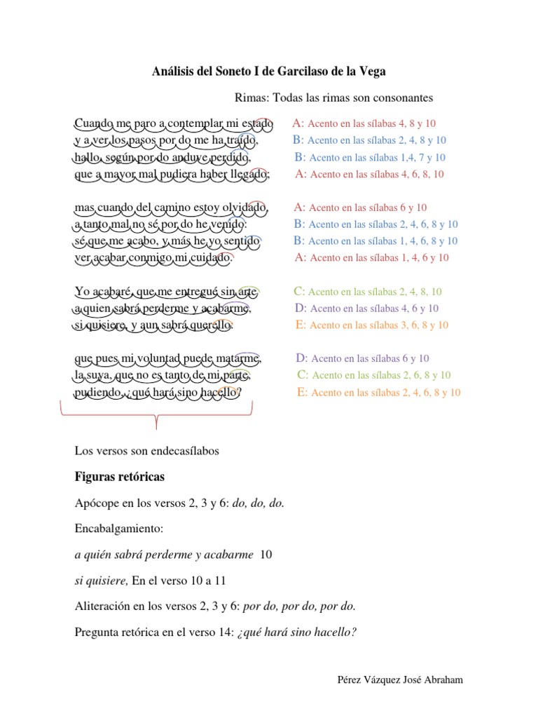 Análisis Del Soneto I de Garcilaso de La Vega | PDF