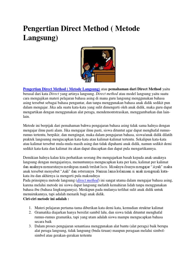Pengertian Direct Method | PDF