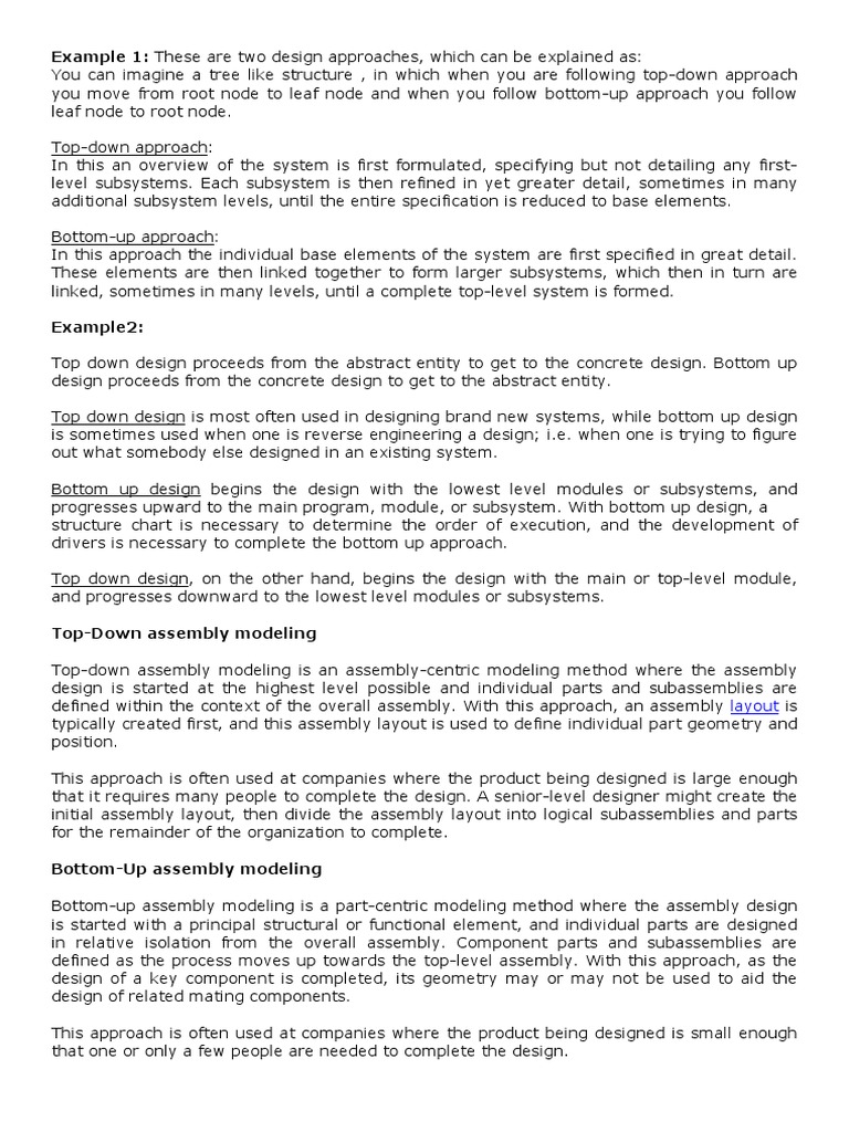 Top-Down vs Bottom-Up Design Approaches | PDF | Top Down And Bottom Up ...
