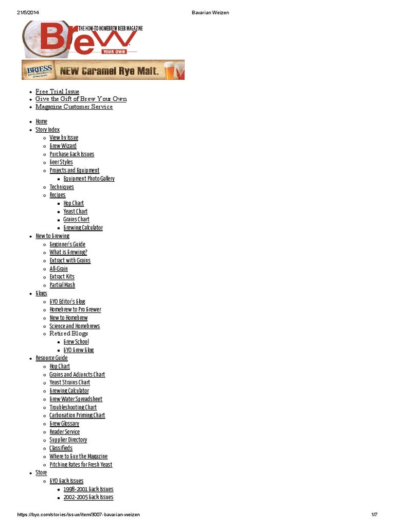 Bavarian Weizen Recipe Guide | PDF | Homebrewing | Brewing