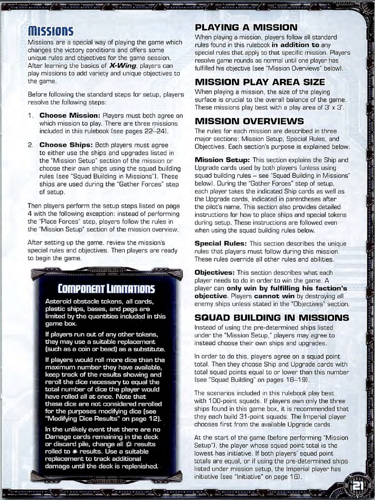 Star Wars X-Wing Official Missions | PDF | Bomb | Leisure