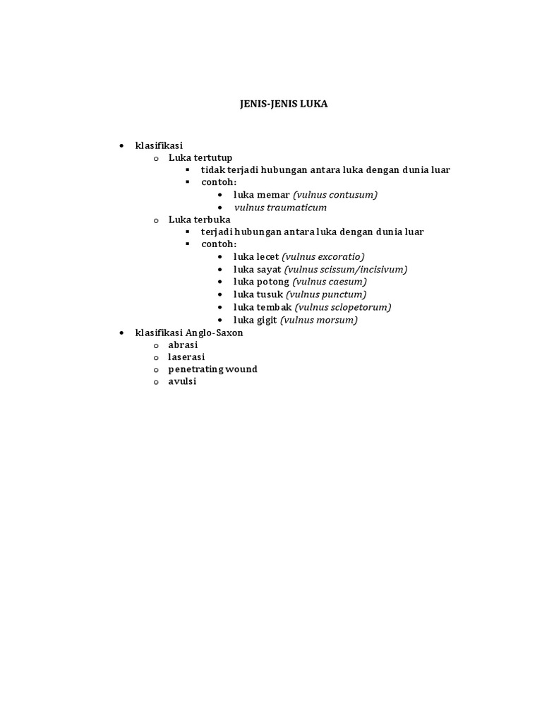 Jenis Luka | PDF