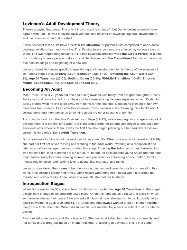 Daniel Levinson | PDF | Human Development | Cognitive Science