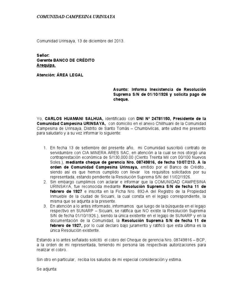 Carta BCP | PDF