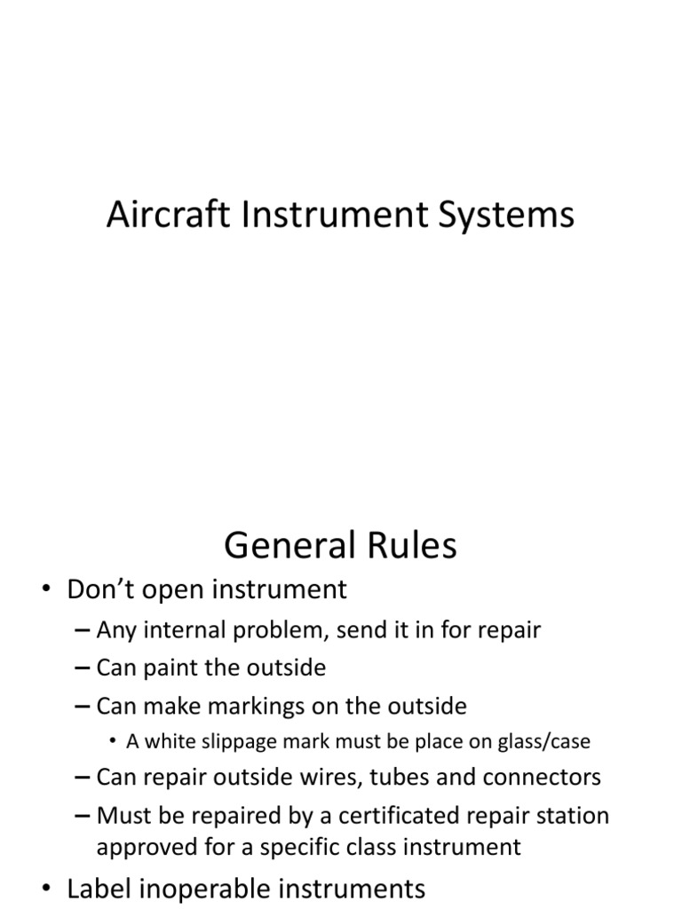 Aircraft Instrument Systems Overview | PDF | Aerospace Engineering ...