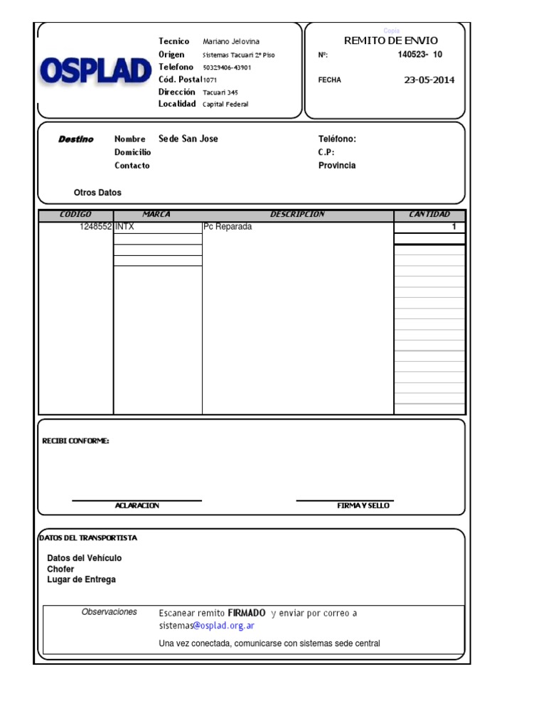 Remito Envio | PDF | Finanzas y dinero