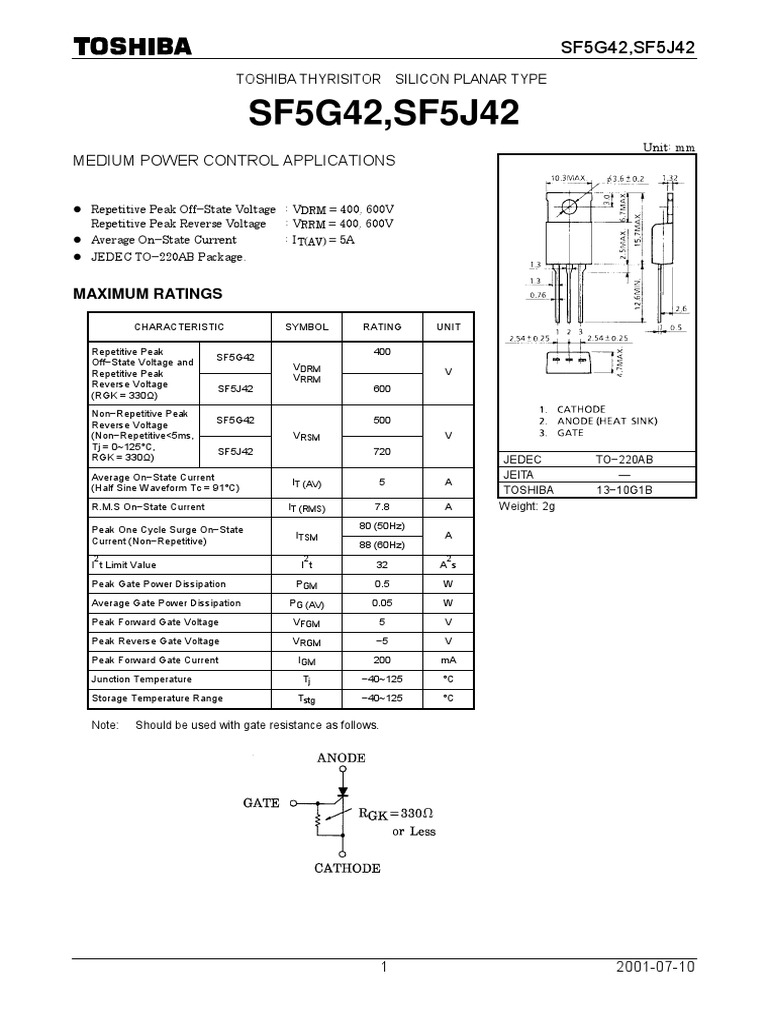Thyristor Data Sheet | PDF | Reliability Engineering | Electromagnetism
