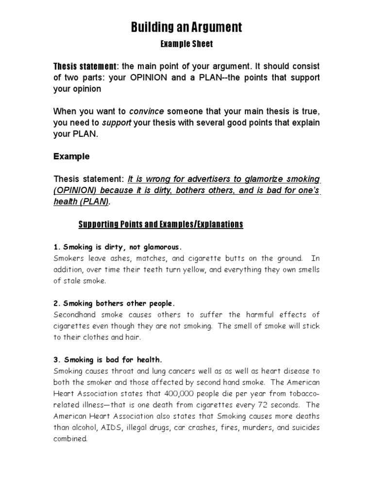 Building An Argument | Download Free PDF | Smoking | Tobacco Smoking