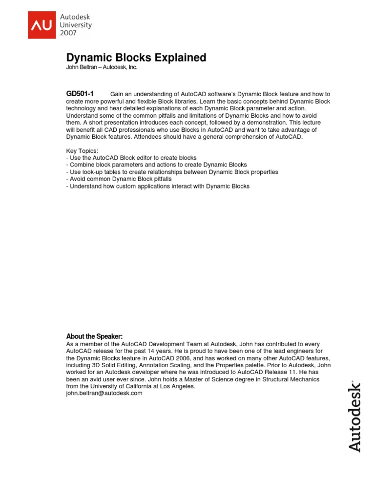 Dynamic Blocks Explained | PDF | Autodesk | Angle