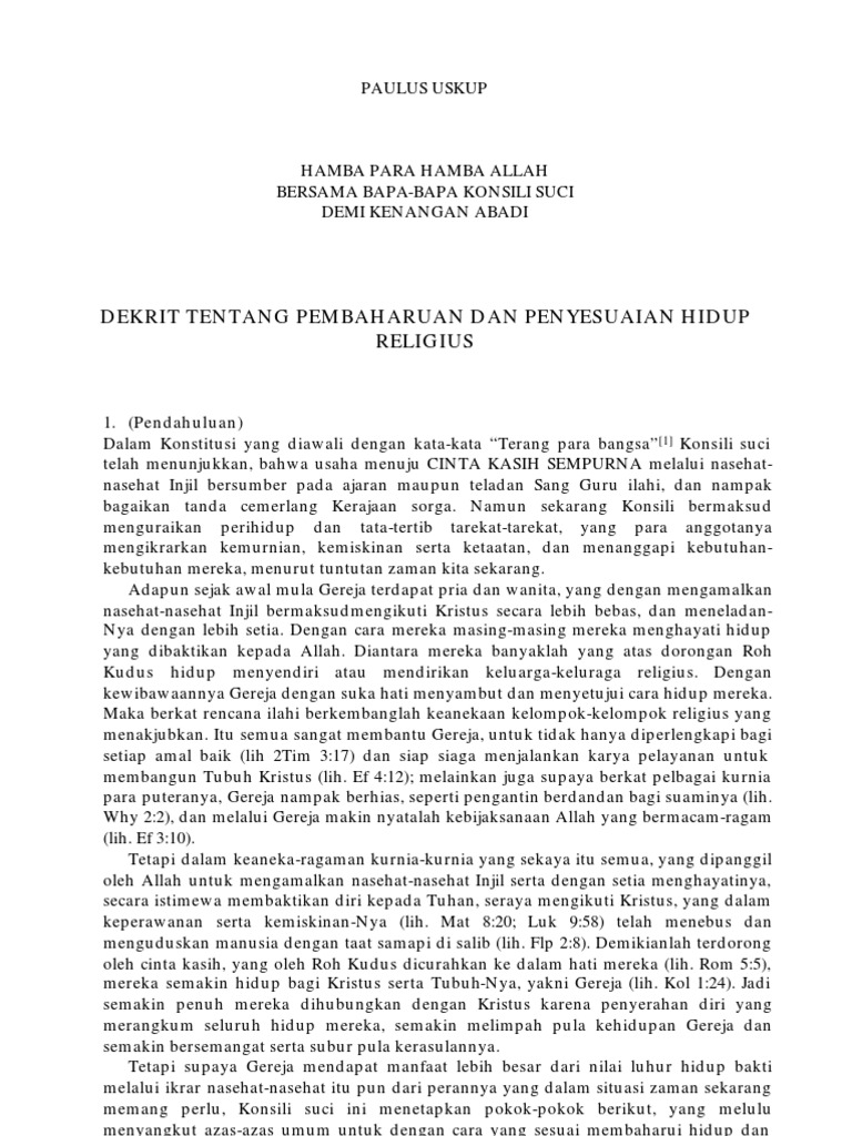 KV II - Perfectae Caritatis | PDF