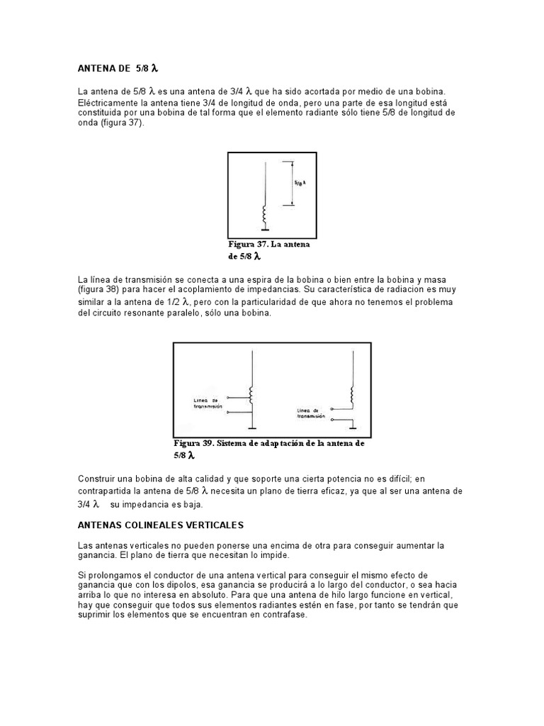 Antena de 5-8 Lambda | PDF | Antena (Radio) | Inductor