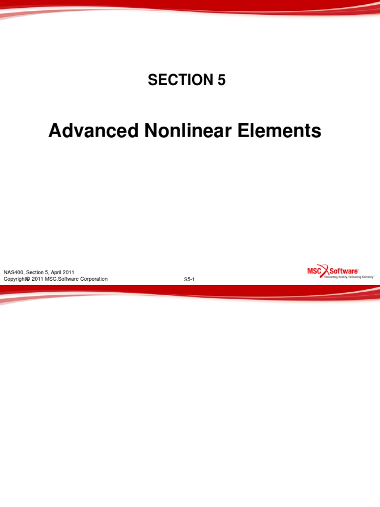 NASTRAN Nonlinear Elements | PDF | Stress (Mechanics) | Elasticity ...