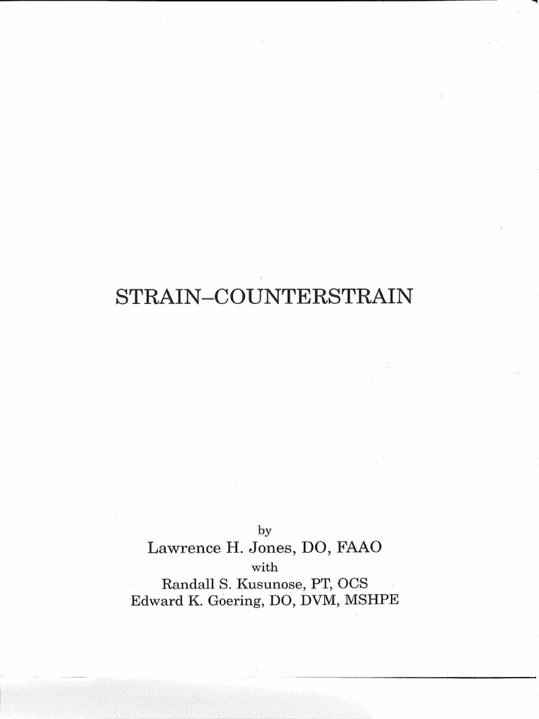 Strain Counterstrain | PDF